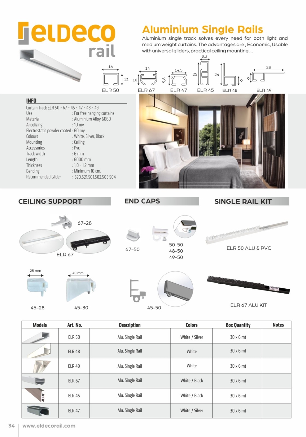 Aluminium Single Rail - eldecorail.com