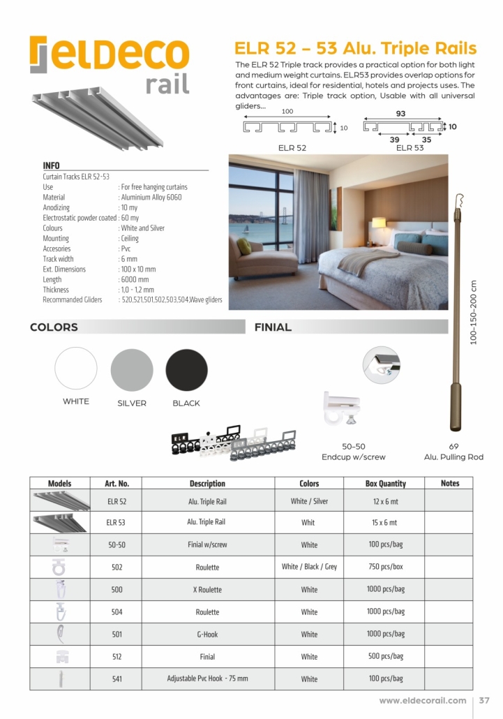 ELR 52 Aluminium Triple Rail - eldecorail.com
