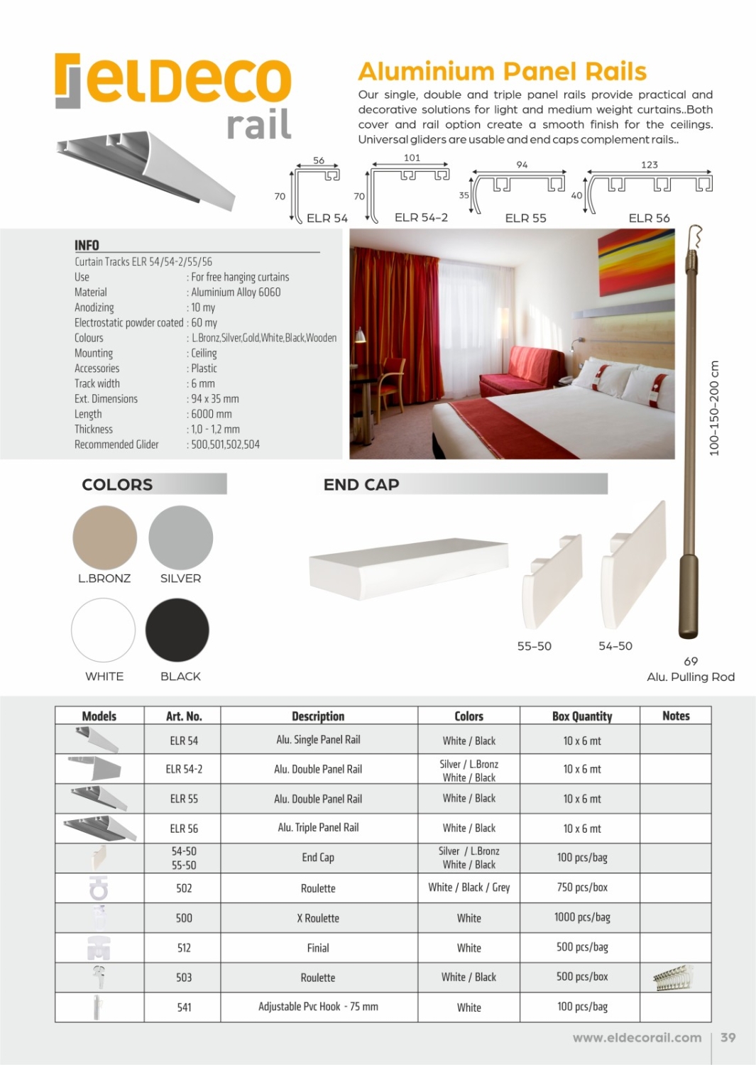 ELR 55 Aluminium Panel Rail - eldecorail.com
