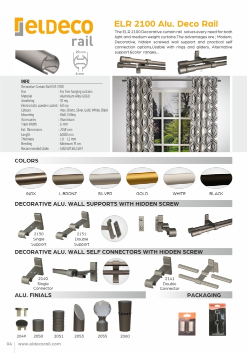 ELR 2100 Aluminium Decorative Rail - eldecorail.com